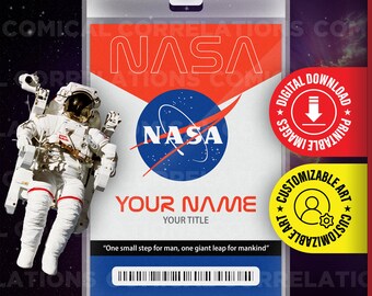 PRINTABLE NASA Id Cards X5 Cosplay Id Card Id Badge Name - Etsy