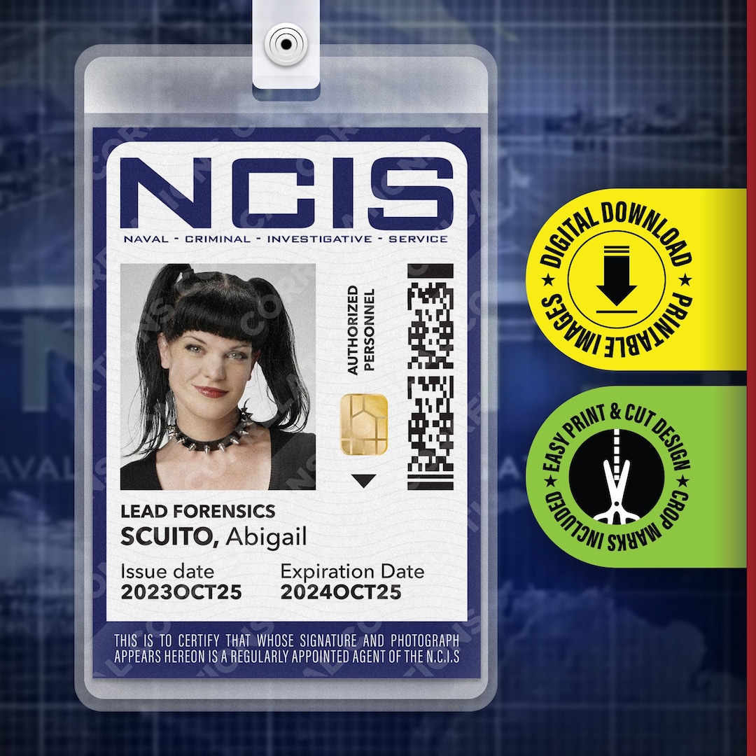 PRINTABLE - Novelty NCIS, Abigail "abby" Scuito, Tv Show ID Card, Badge ...