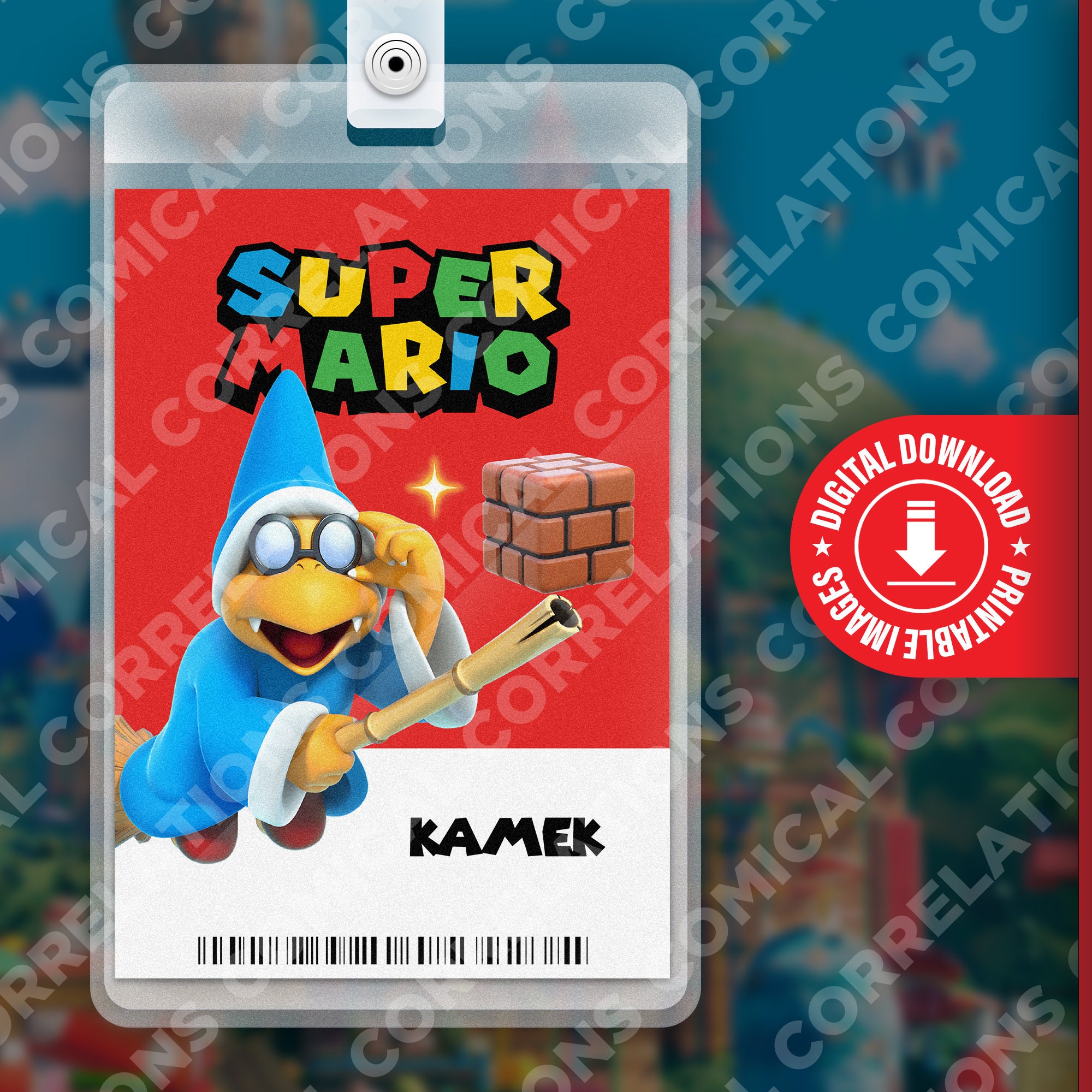 PRINTABLE Super Mario Bros. Movie Kamek ID Badge Card, Fun Kids ...