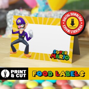 Waluigi, Super Mario Food Labels, Candy Signs - Instant Download, 3 ...