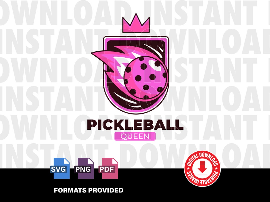 Pickleball QUEEN Paddles Svg, Pdf, Png - Women's Tournament Design for ...