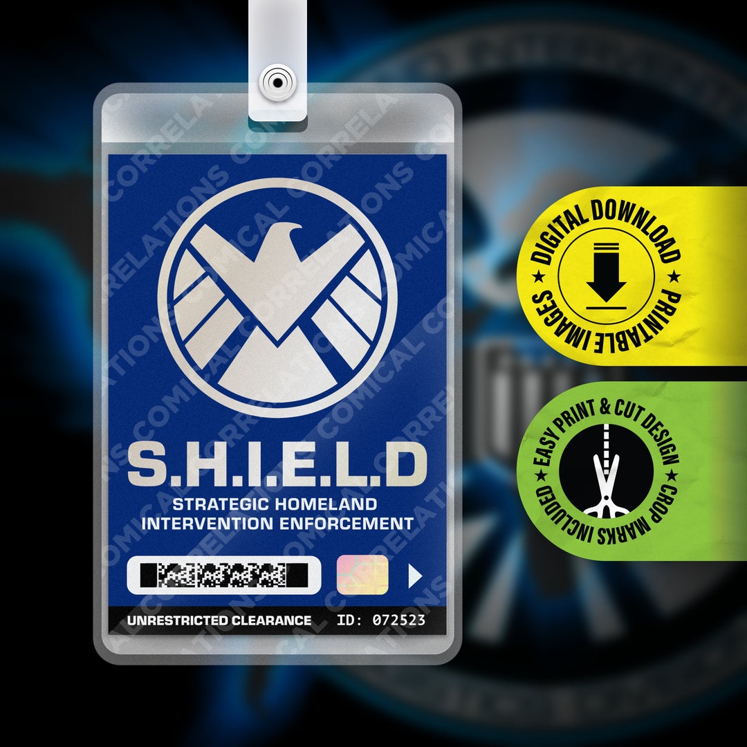 PRINTABLE PDF - Shield Agent ID Badge Replica, Prop Halloween Card ...