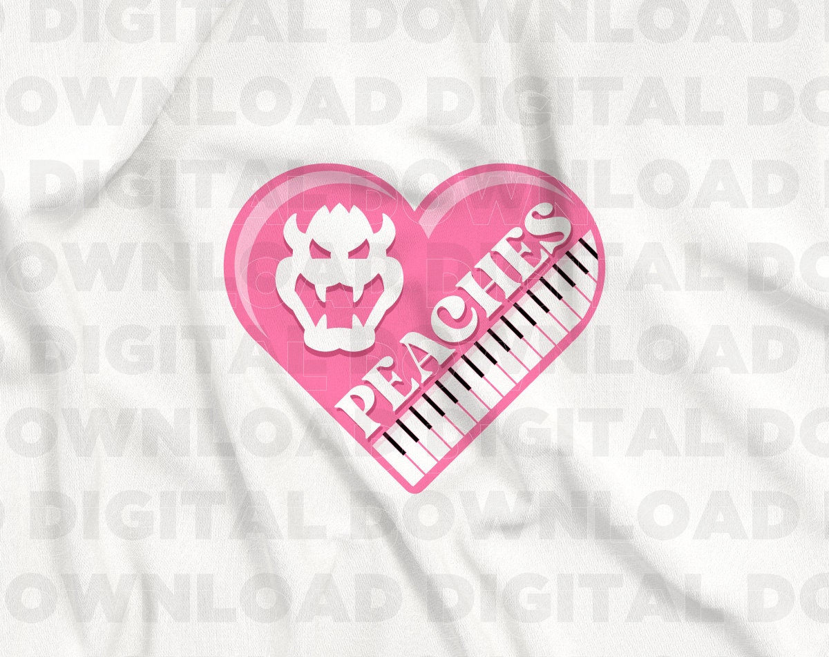 Bowser Princess Peach Song SVG PNG Groovy Font Playing - Etsy