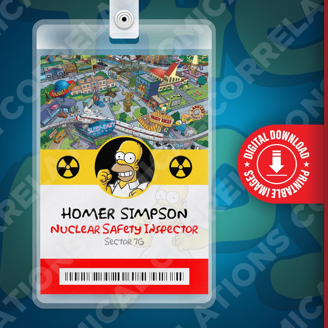 The Simpsons - Homer Simpson of Springfield Power Plant Sector 7G ID ...