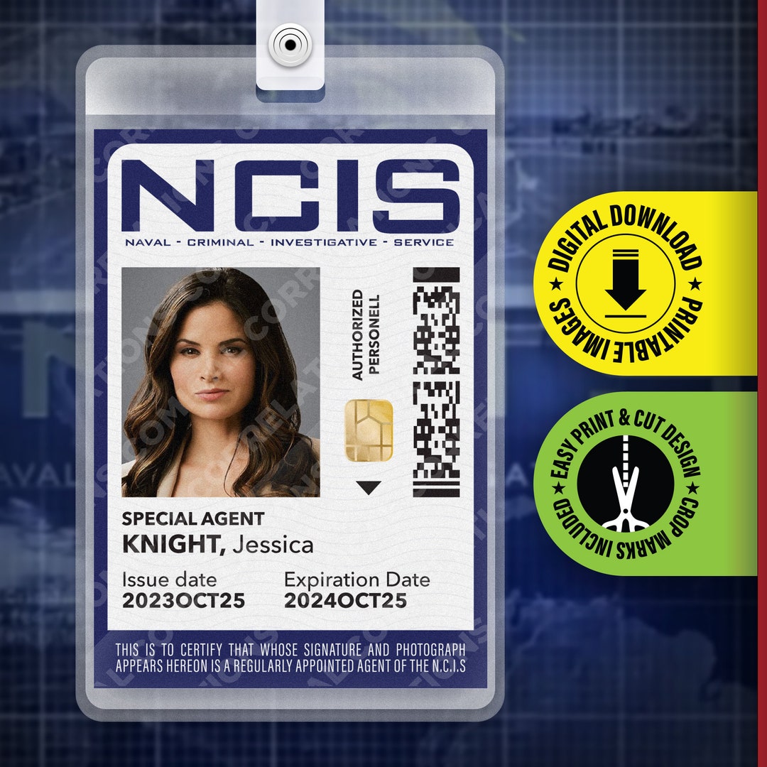 PRINTABLE Novelty NCIS, Jessica Knight, Tv Show ID Card, Badge, Name ...