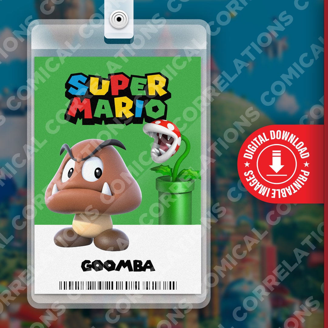 PRINTABLE Super Mario Bros. Movie Goomba ID Badge Card, Fun Kids ...