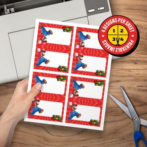 Mario, Super Mario Food Labels, Candy Signs - Instant Download, 3.75x5 ...