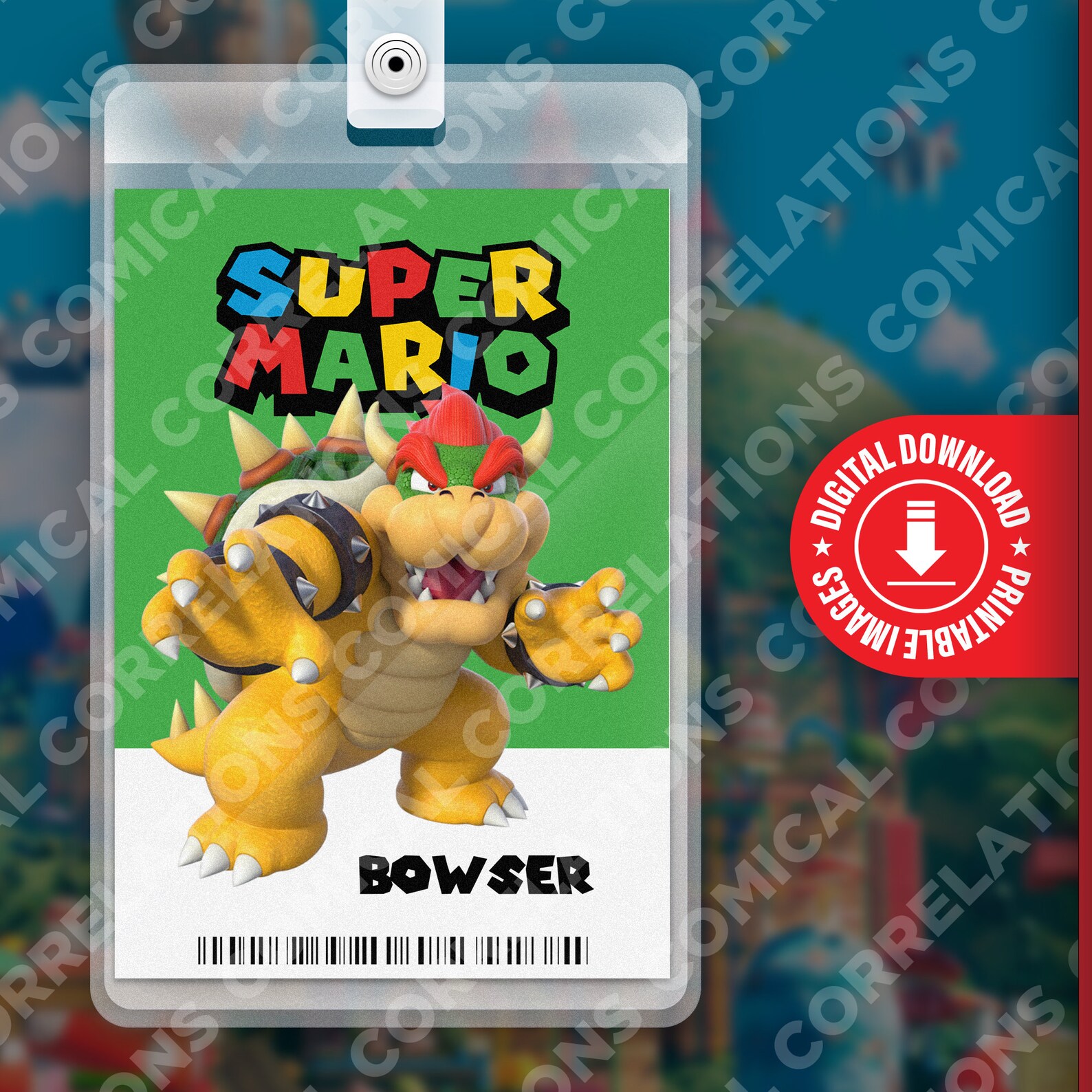 PRINTABLE Super Mario Bros. Movie Bowser ID Badge Card, Fun Kids ...