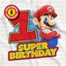 Super Mario First 1st Birthday Shirt, Poster Png Clipart, Iron on ...