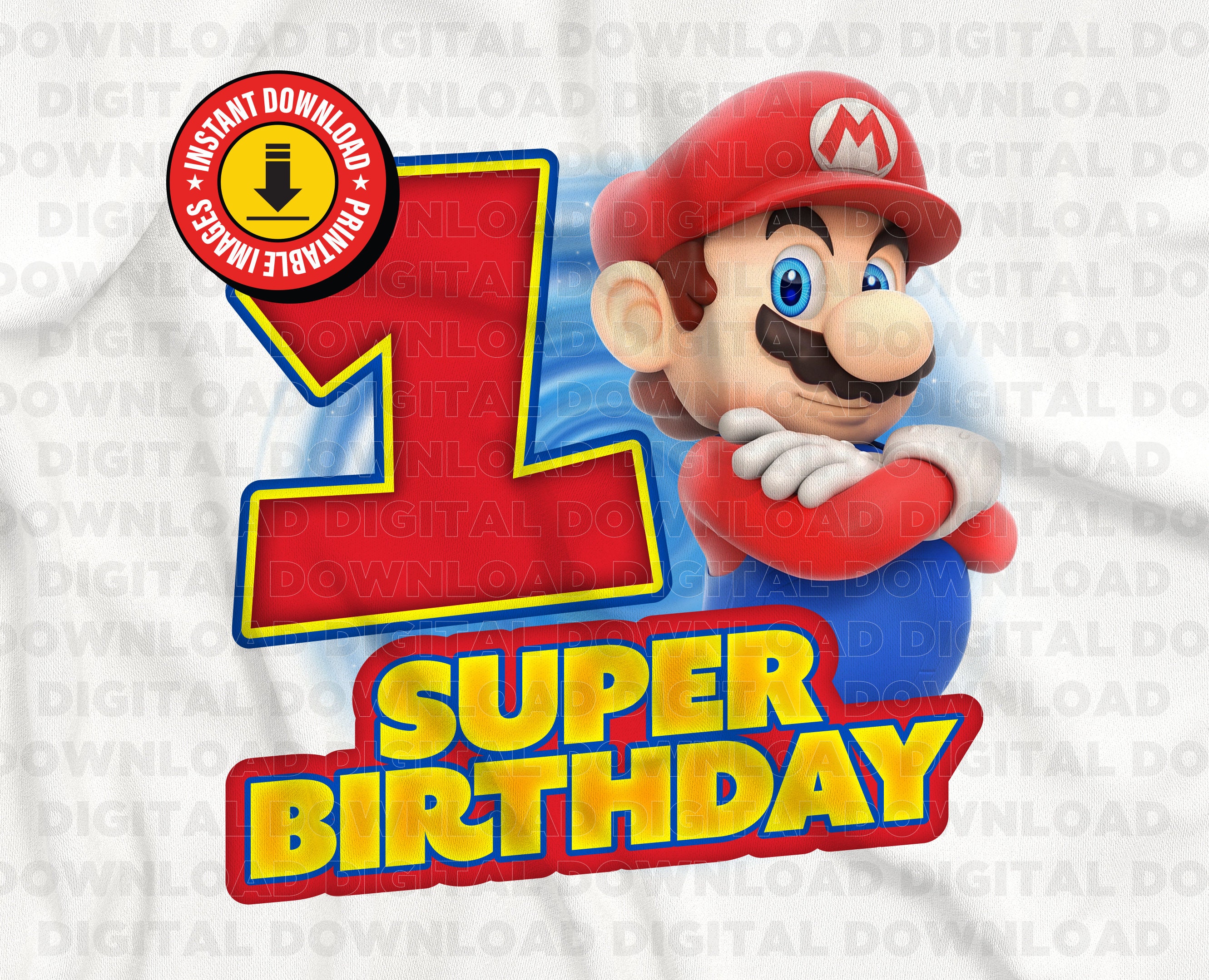 Super Mario First 1st Birthday Shirt Super Mario Png Clipart - Etsy
