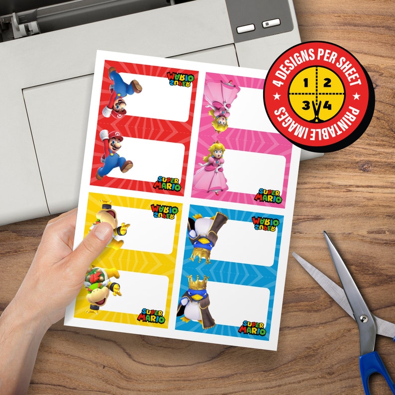 Super Mario Food Labels Variety Pack Candy Signs Instant - Etsy