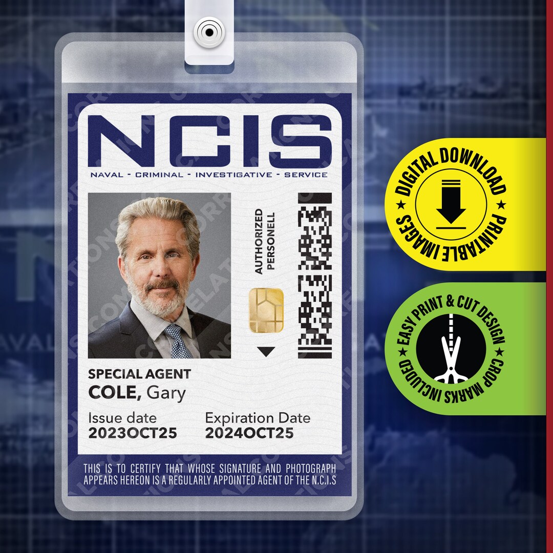 PRINTABLE Novelty NCIS, Gary Cole Tv Show ID Card, Badge, Name Tag ...