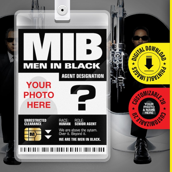 Men in Black Badge Personalized - Etsy