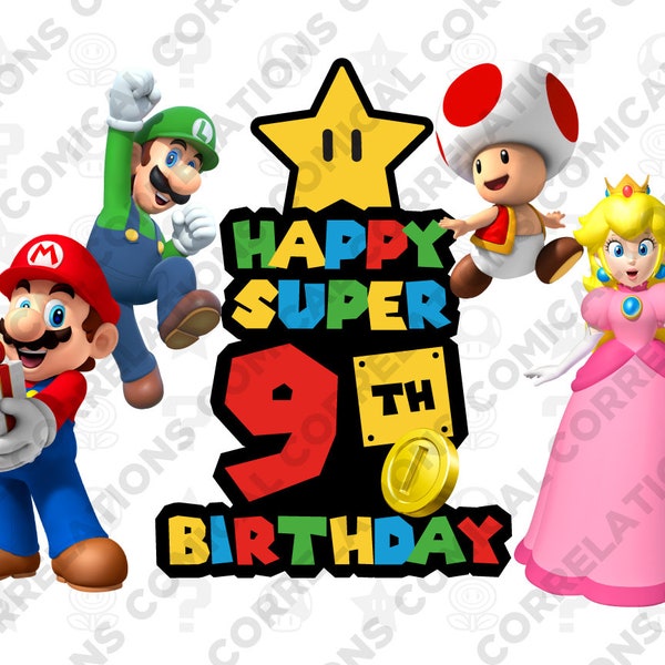 Mario Ninth Birthday - Etsy