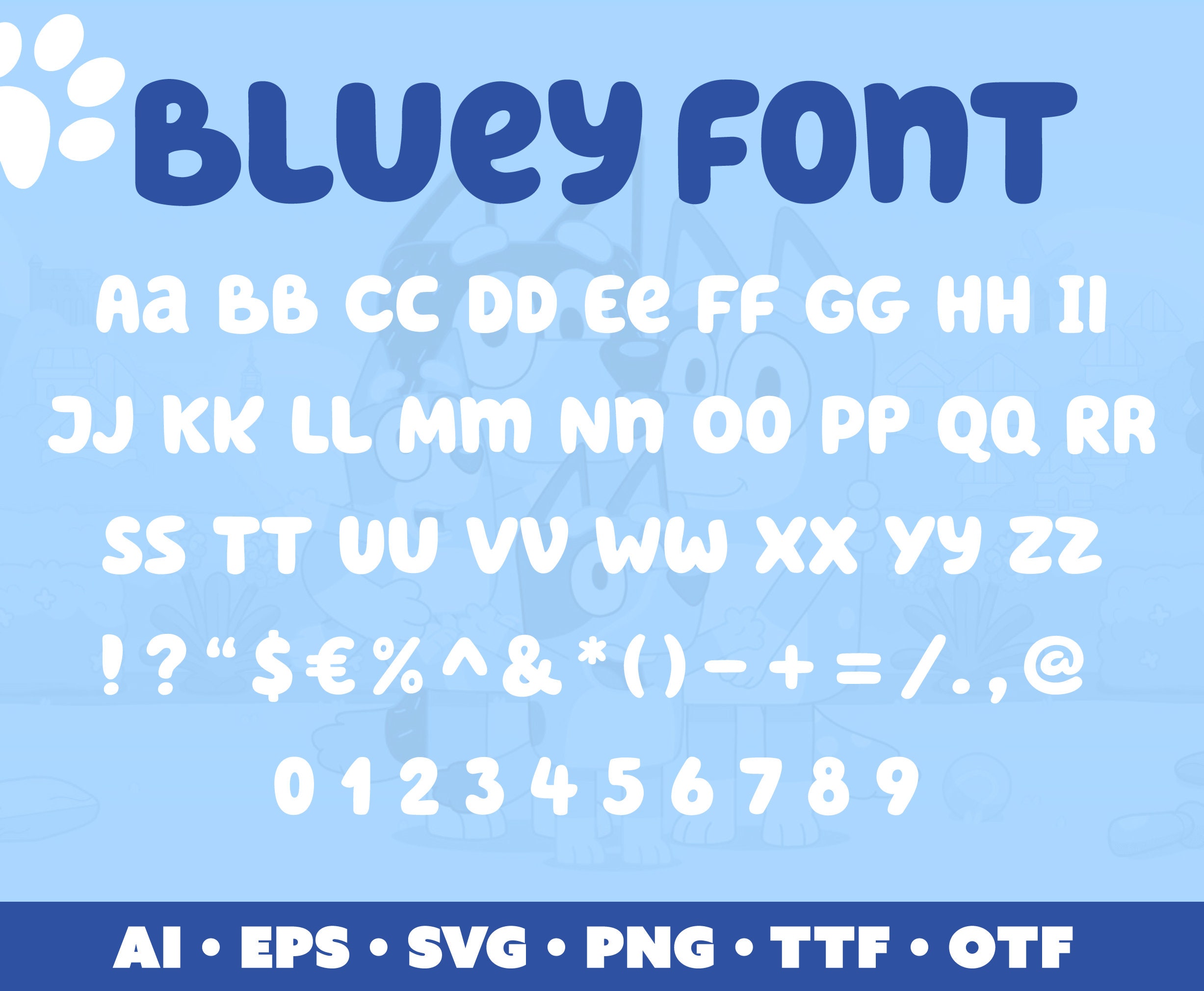 Bluey Font ttf svg eps png cricut silhouette - Etsy.de