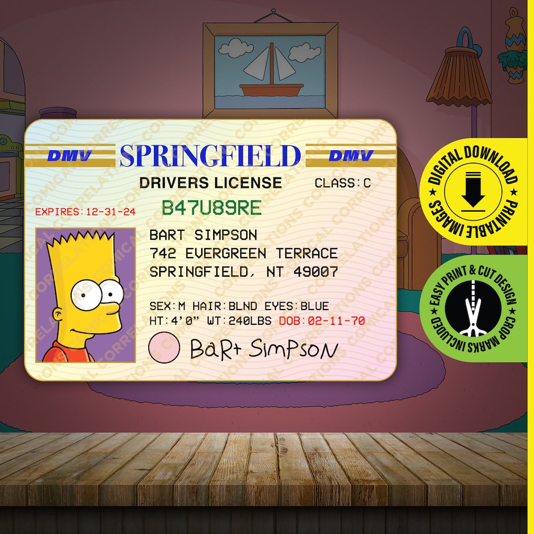 Printable PDF DOWNLOAD the Simpsons Bart Simpson, Springfield, Parody ...