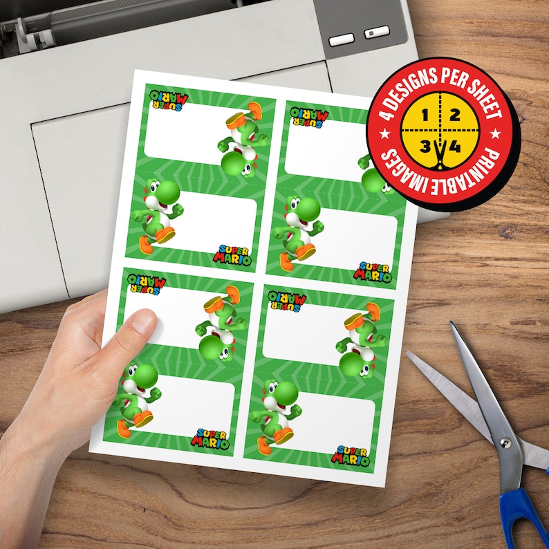 Yoshi Super Mario Food Labels Candy Signs Instant - Etsy