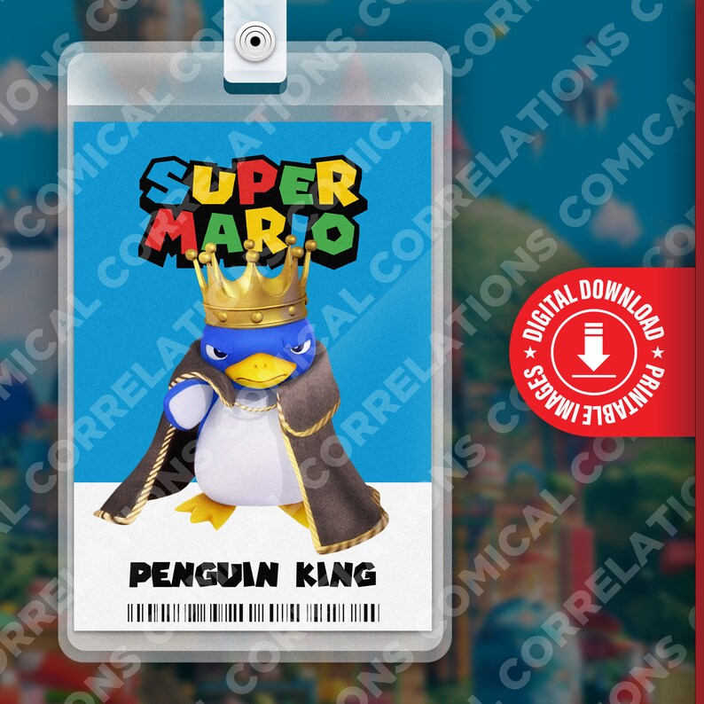 PRINTABLE Super Mario Bros. Movie Penguin King ID Badge Card - Etsy