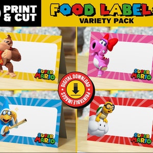 Super Mario Food Labels Variety Pack, Candy Signs - Instant Download, 3 ...
