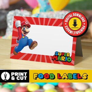 Mario, Super Mario Food Labels, Candy Signs - Instant Download, 3.75x5 ...