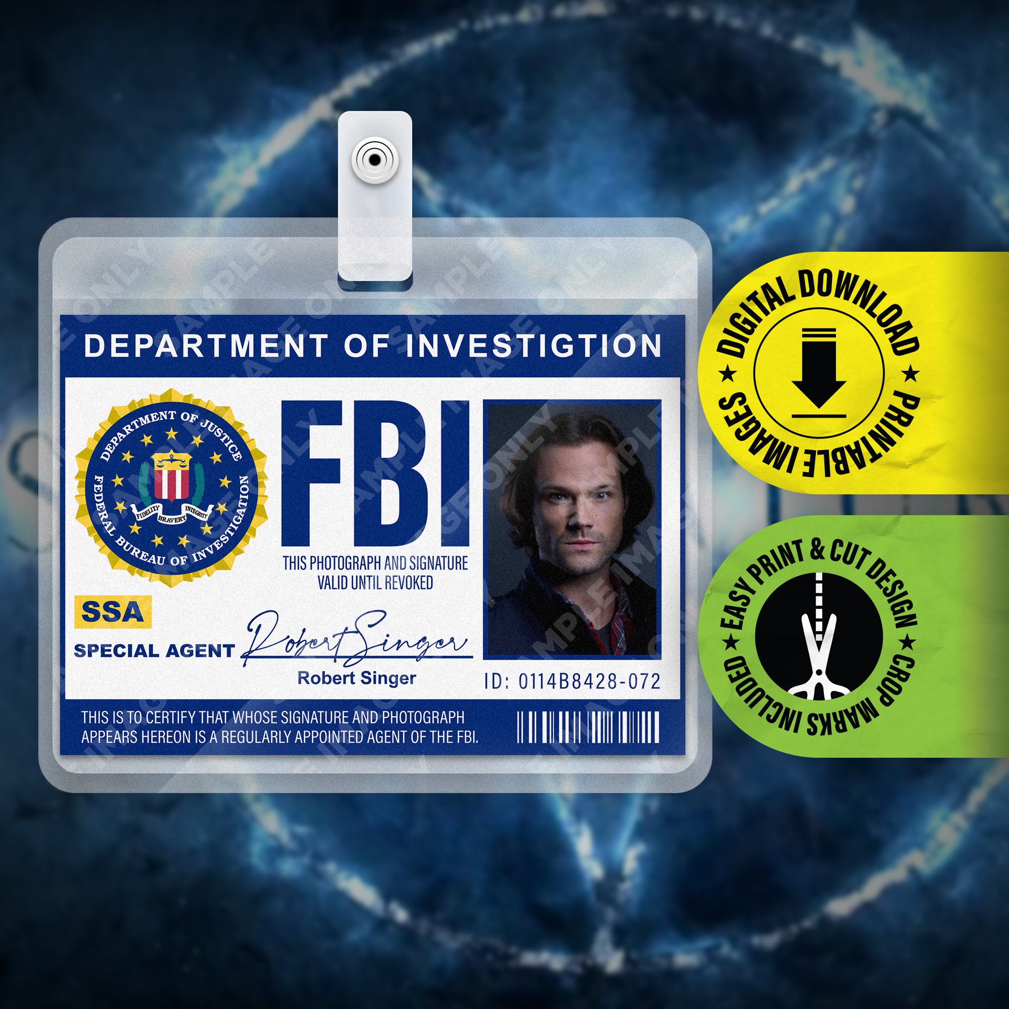 Printable PDF Supernatural fbi Badge Season 1 Jared Padalecki robert ...