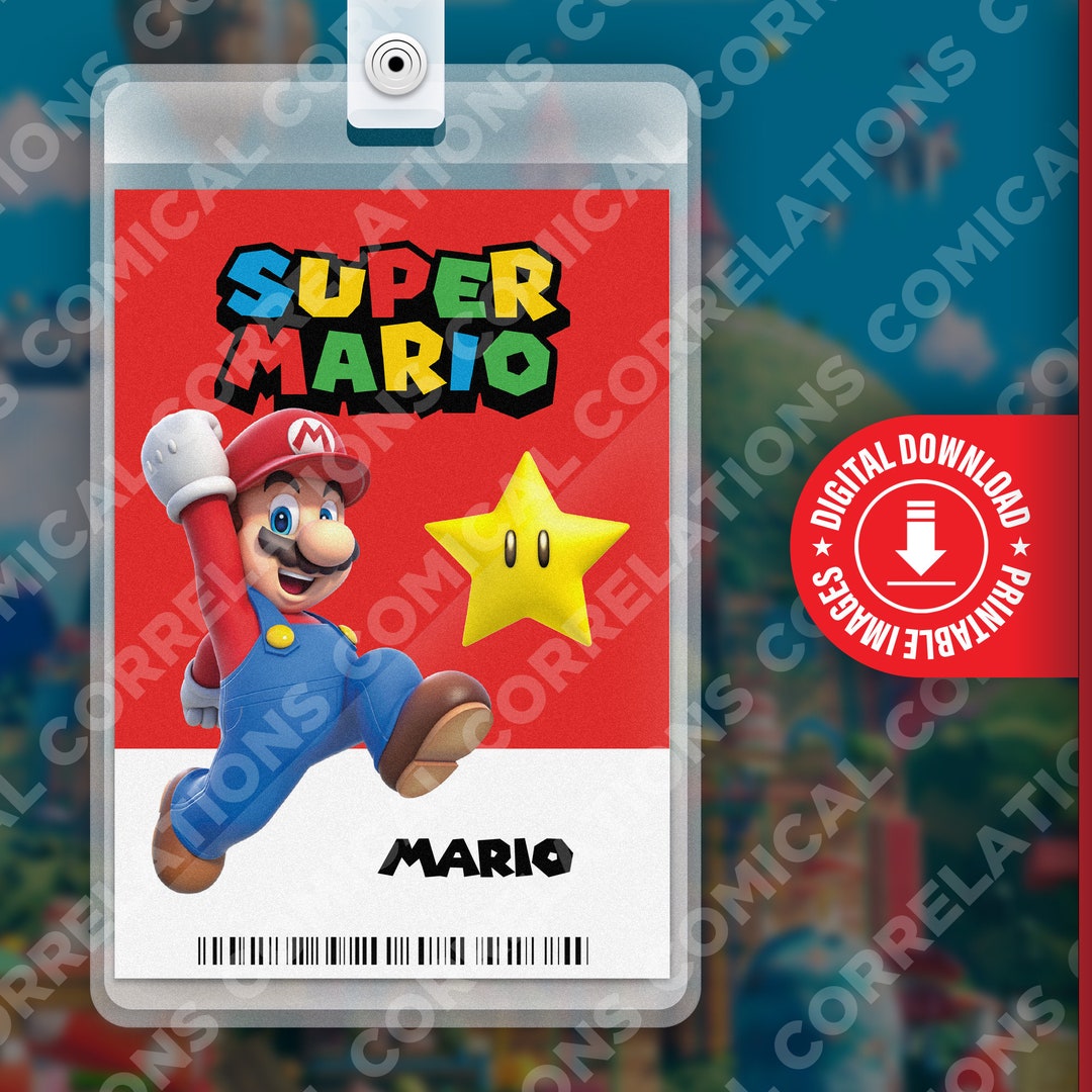 PRINTABLE Super Mario Bros. Movie Mario ID Badge Card, Fun Kids ...