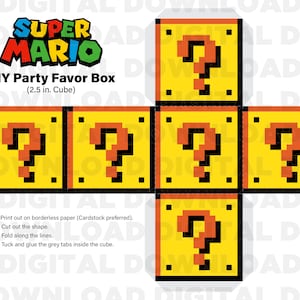 Super Mario DIY Cube Party Favors & Crafts Activity - Printable PDF ...