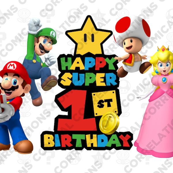 1st Birthday Decorations Mario - Etsy