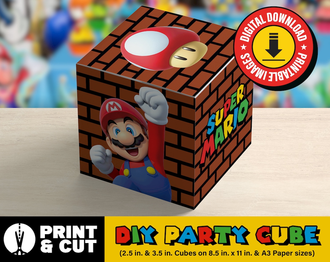 Super Mario DIY Cube Party Favors & Crafts Activity - Printable PDF ...