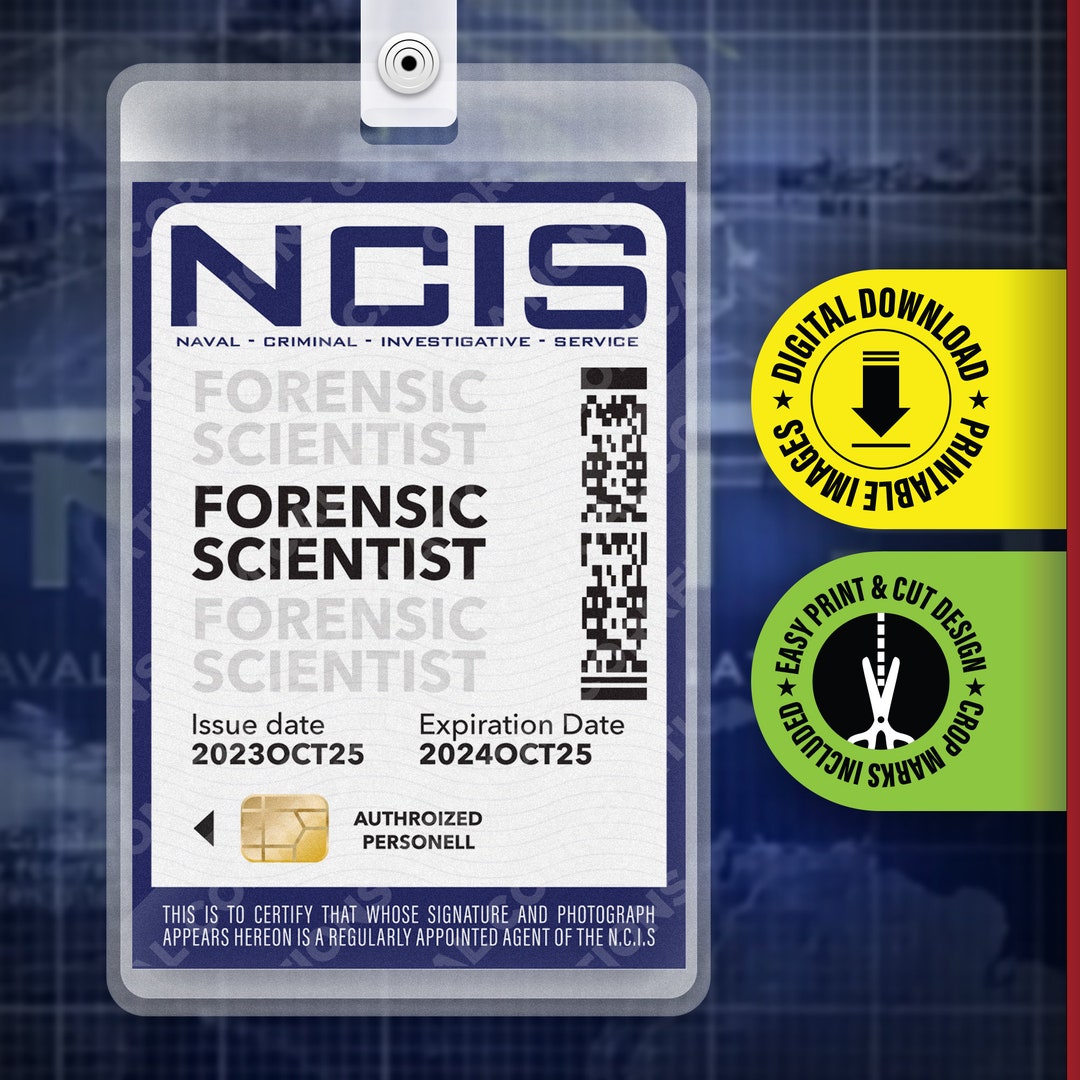 PRINTABLE Novelty NCIS, Forensic Scientist Tv Show ID Card, Badge, Name ...