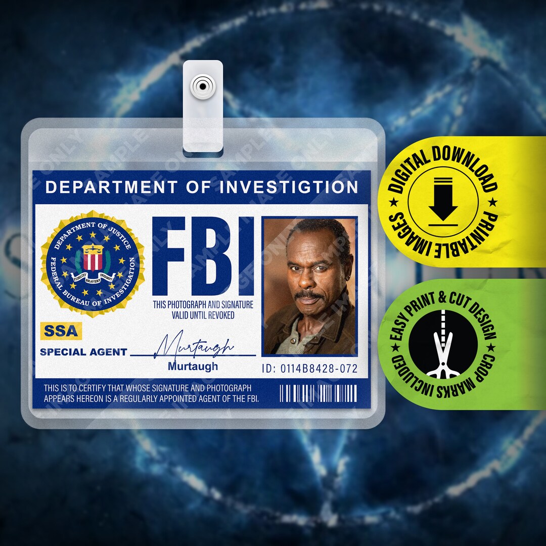 Printable PDF Supernatural FBI Badge agent Murtaugh Aka Rufus steven ...
