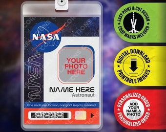 PRINTABLE NASA Id Cards X5 Cosplay Id Card Id Badge Name - Etsy