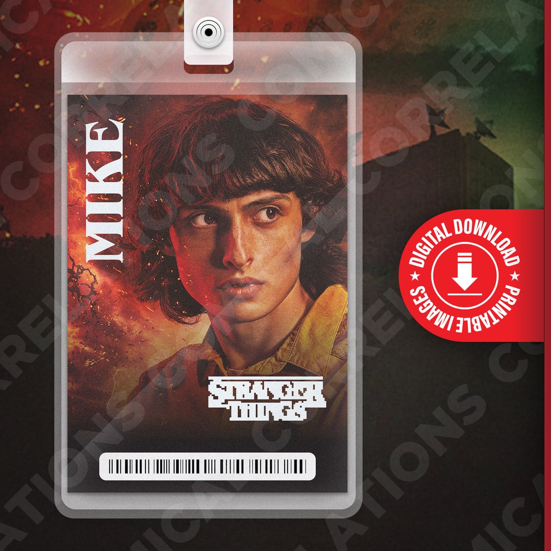 PRINTABLE Stranger Things Mike Card Badge, TV Show, Upside Down, Name ...