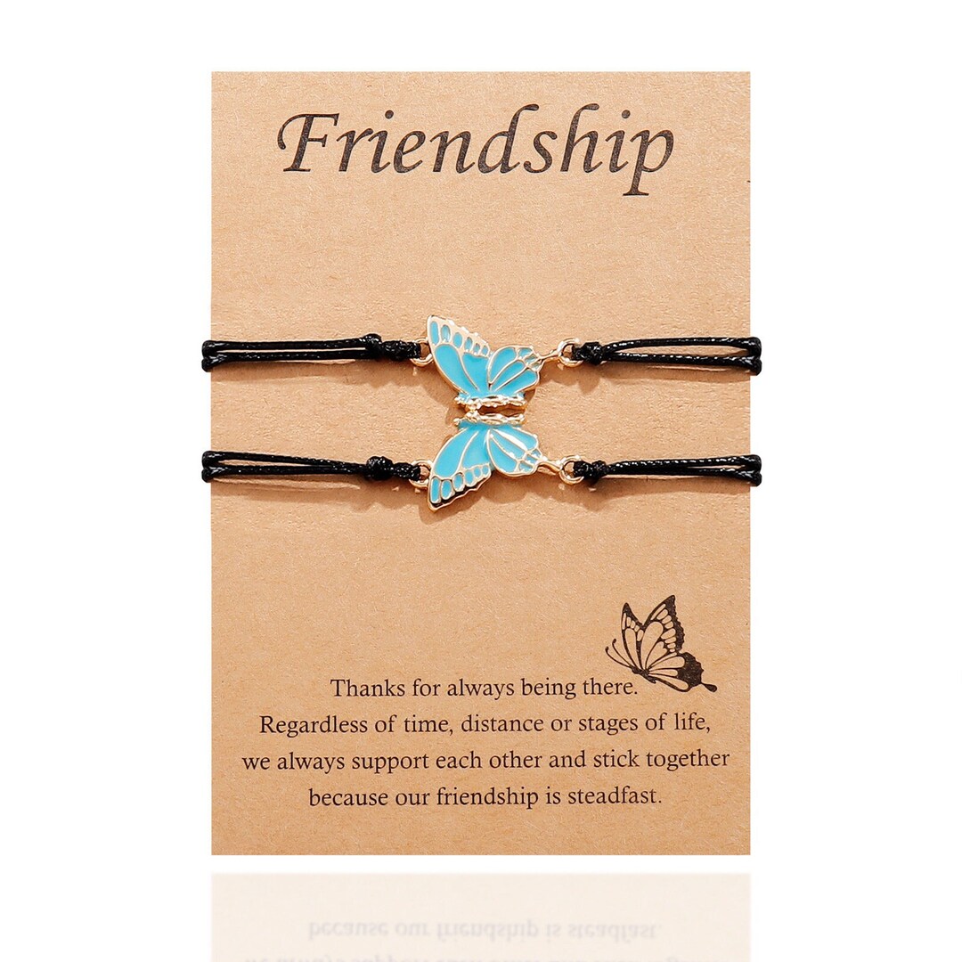 Butterfly Friendship Bracelet for 2 Best Friend Bracelet Friendship ...