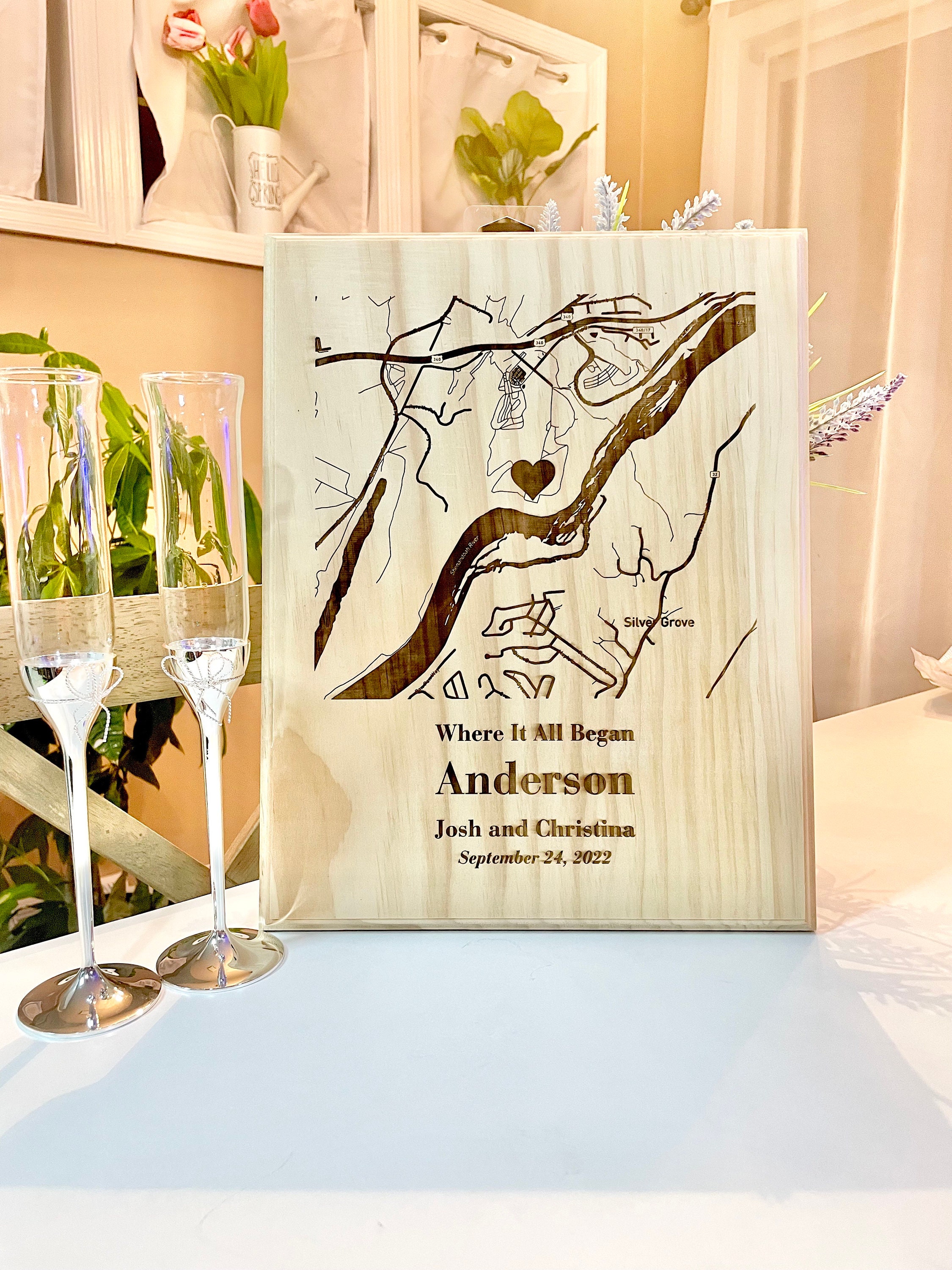 Our First Date Map 1st Anniversary Gift Personalized Couple - Etsy