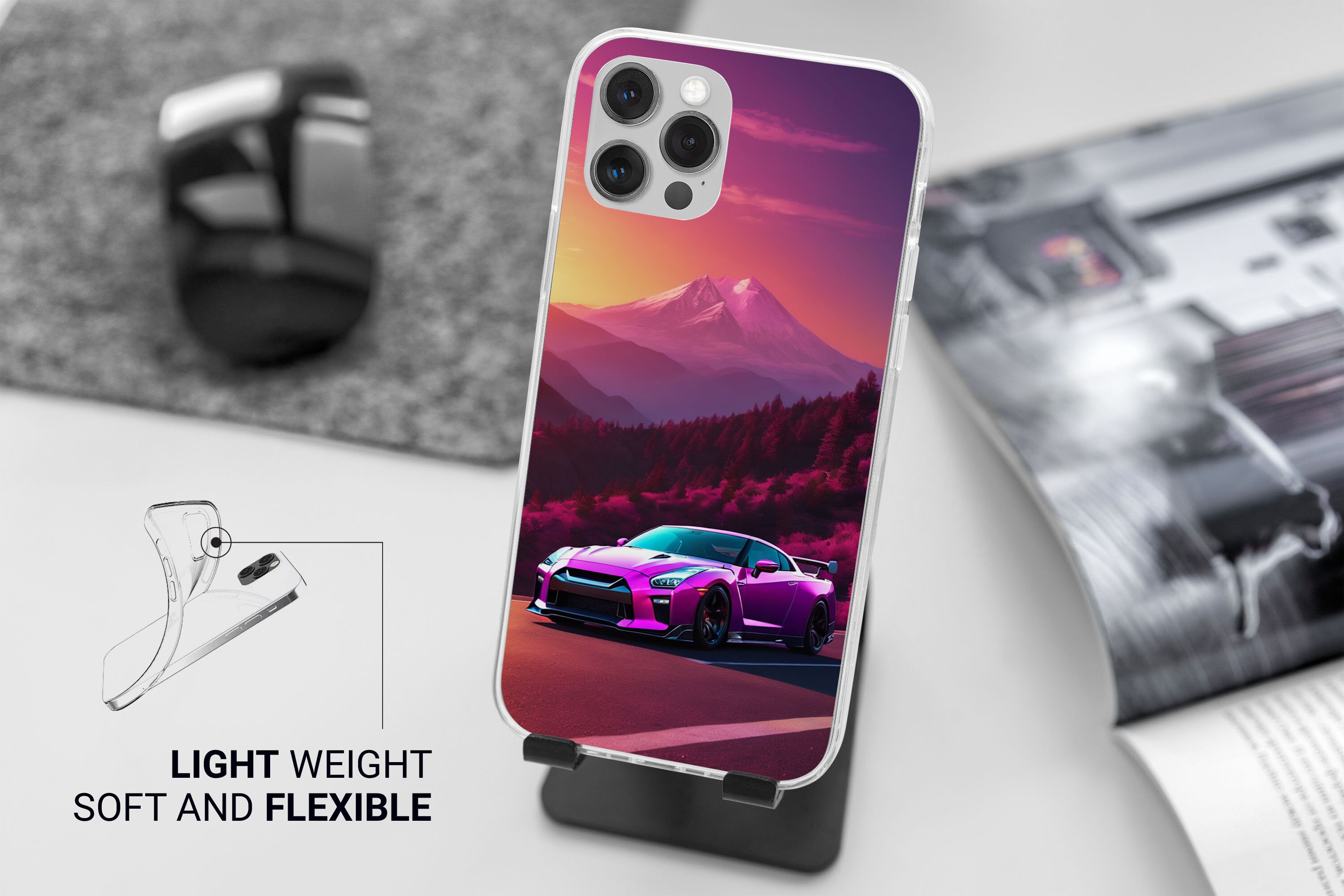 Jdm GTR R35 Neon Tokyo Drift Car Art Phone Case for iPhone 14 13 Pro ...
