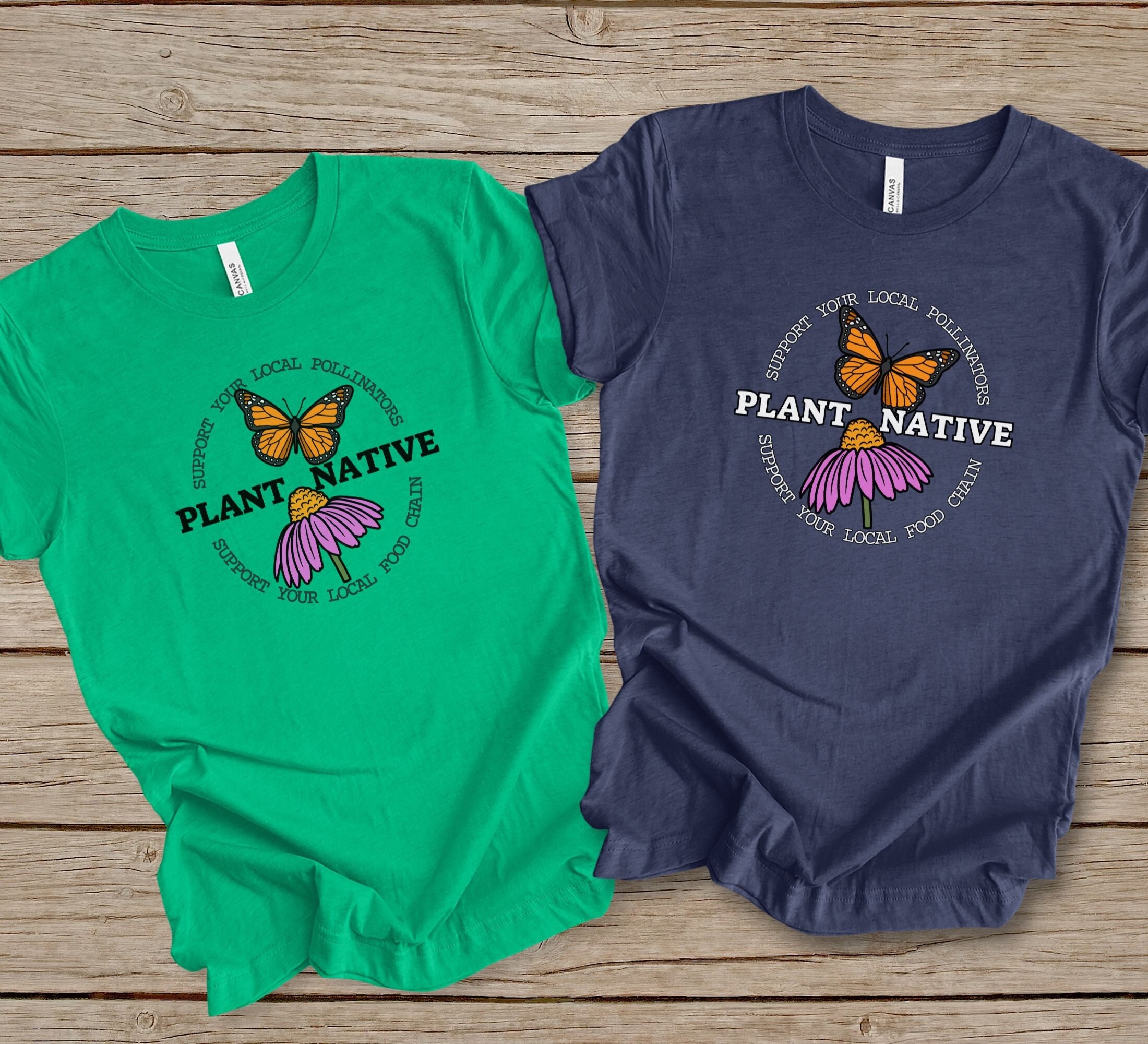 Plant Native T-shirt, Support Pollinators Shirt, Monarch Shirt ...