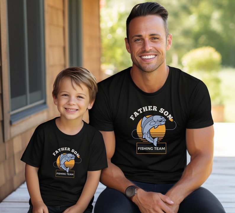 Father Son Fishing Team, Matching Father Son Shirts, Fishing Shirt for ...
