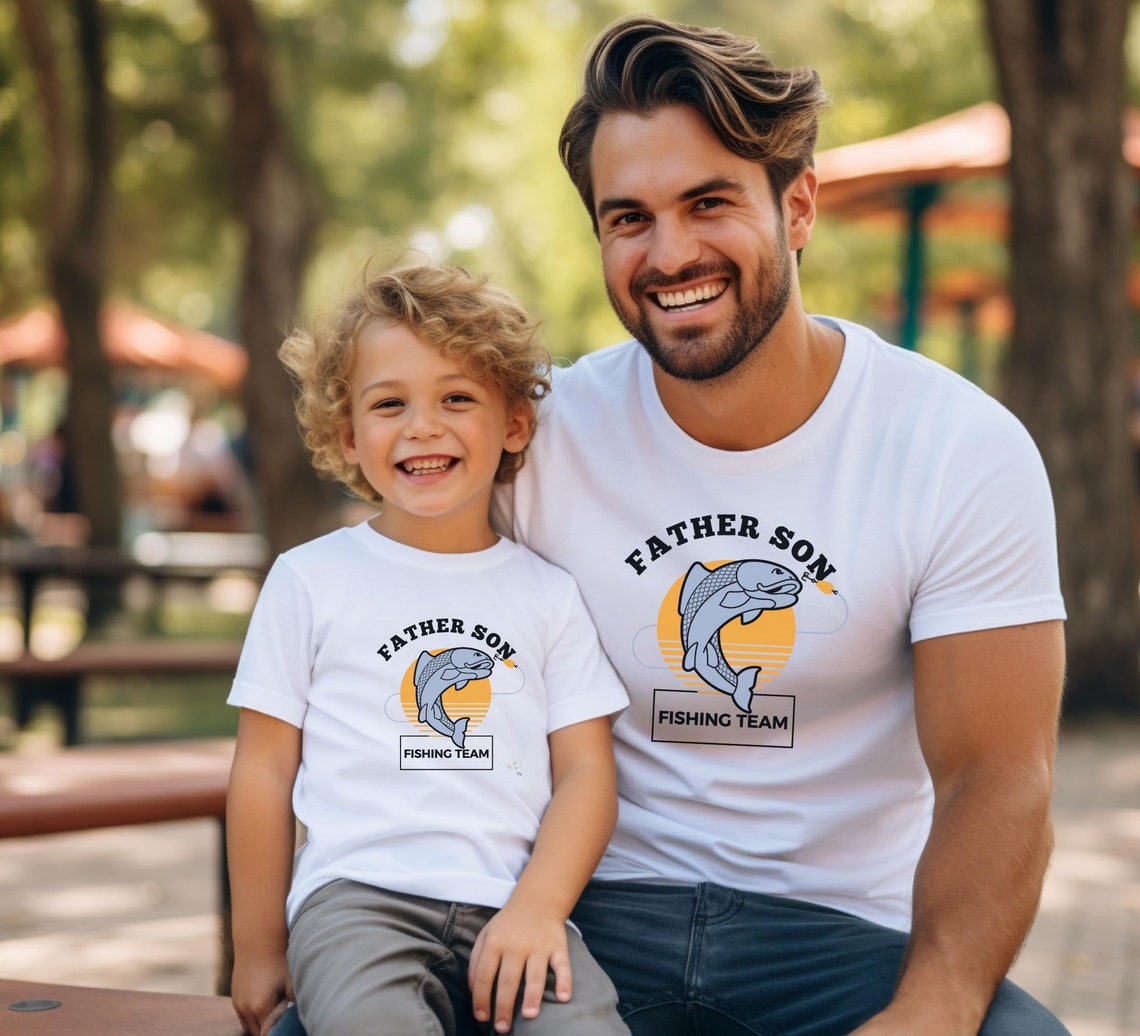 Father Son Fishing Team, Matching Father Son Shirts, Fishing Shirt for ...