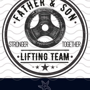 Father Son Lifting Team Svg Png, Powerlifting Father Son Png ...