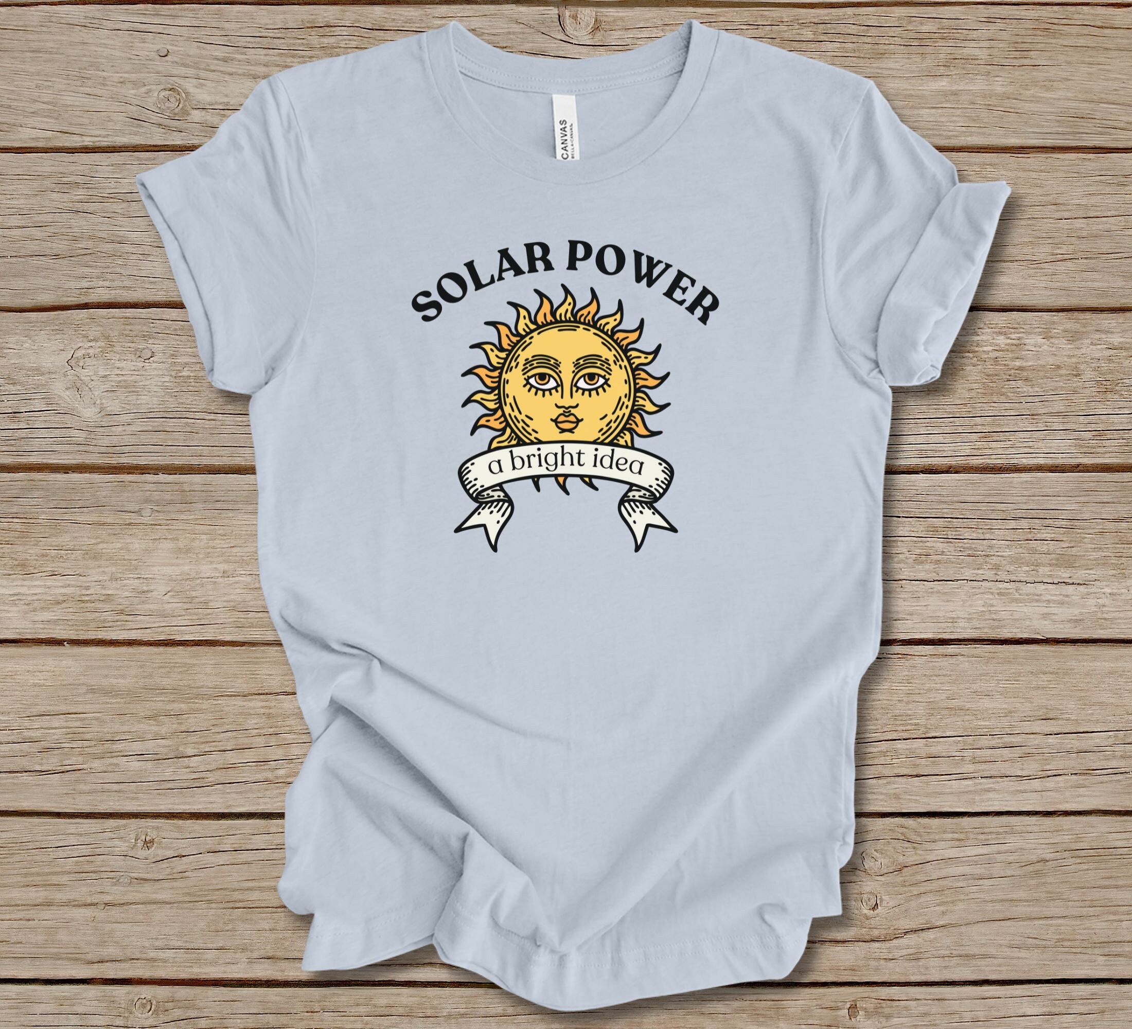 Solar Power A Bright Idea T-shirt, Solar Power Shirt, Solar Energy Gift ...