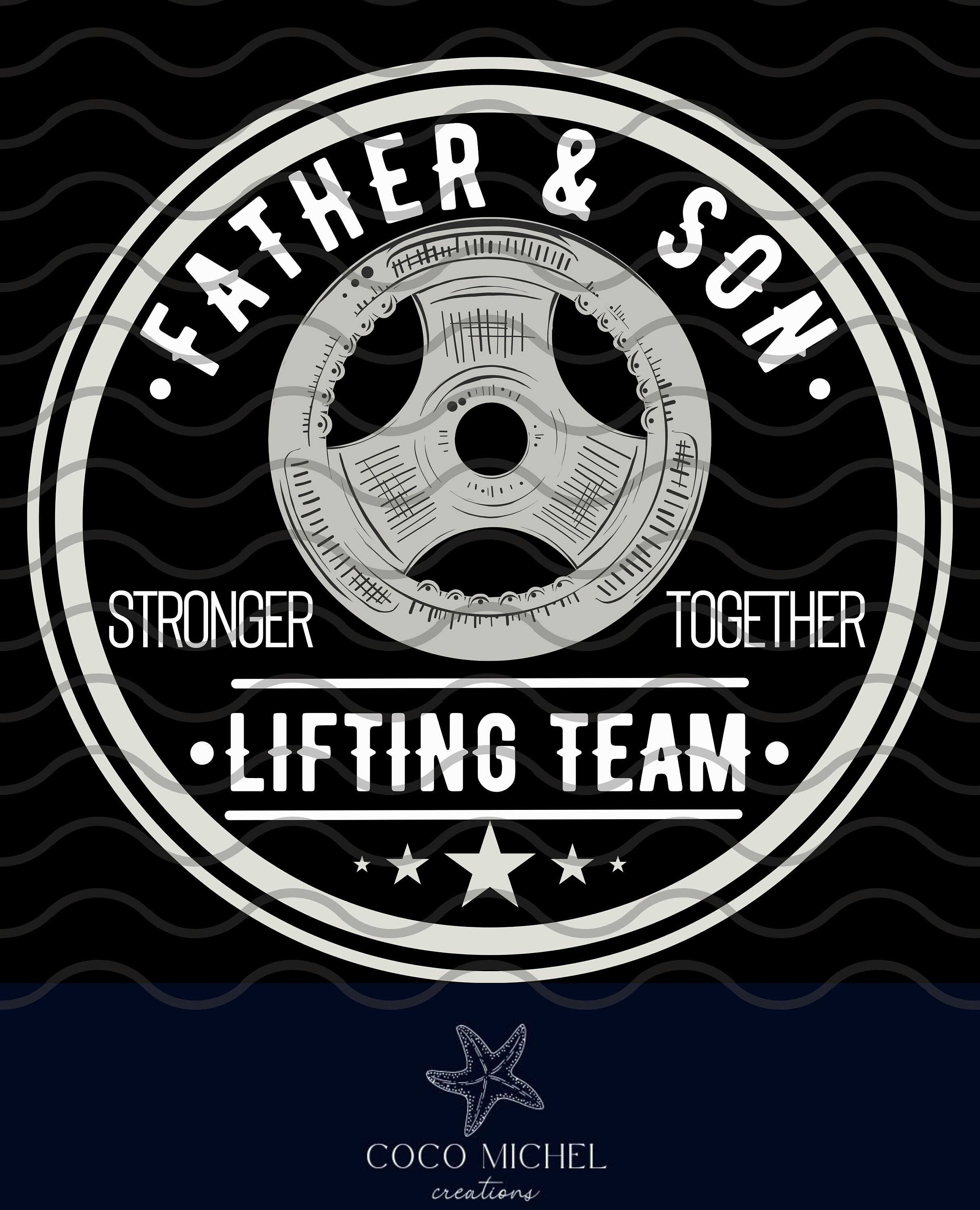 Father Son Lifting Team Svg Png, Powerlifting Father Son Png ...