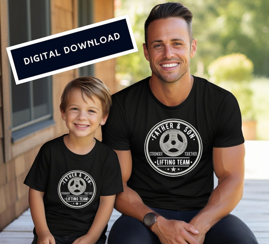 Father Son Lifting Team Svg Png, Powerlifting Father Son Png ...