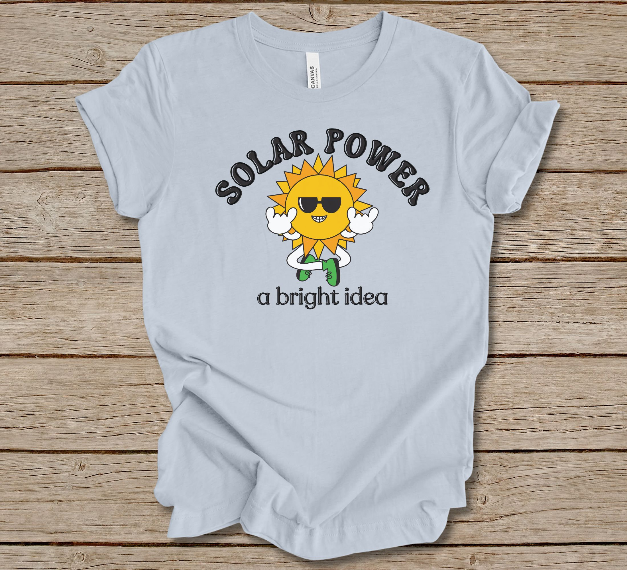 Solar Power A Bright Idea Shirt, Solar Power T-shirt, Solar Energy Gift ...