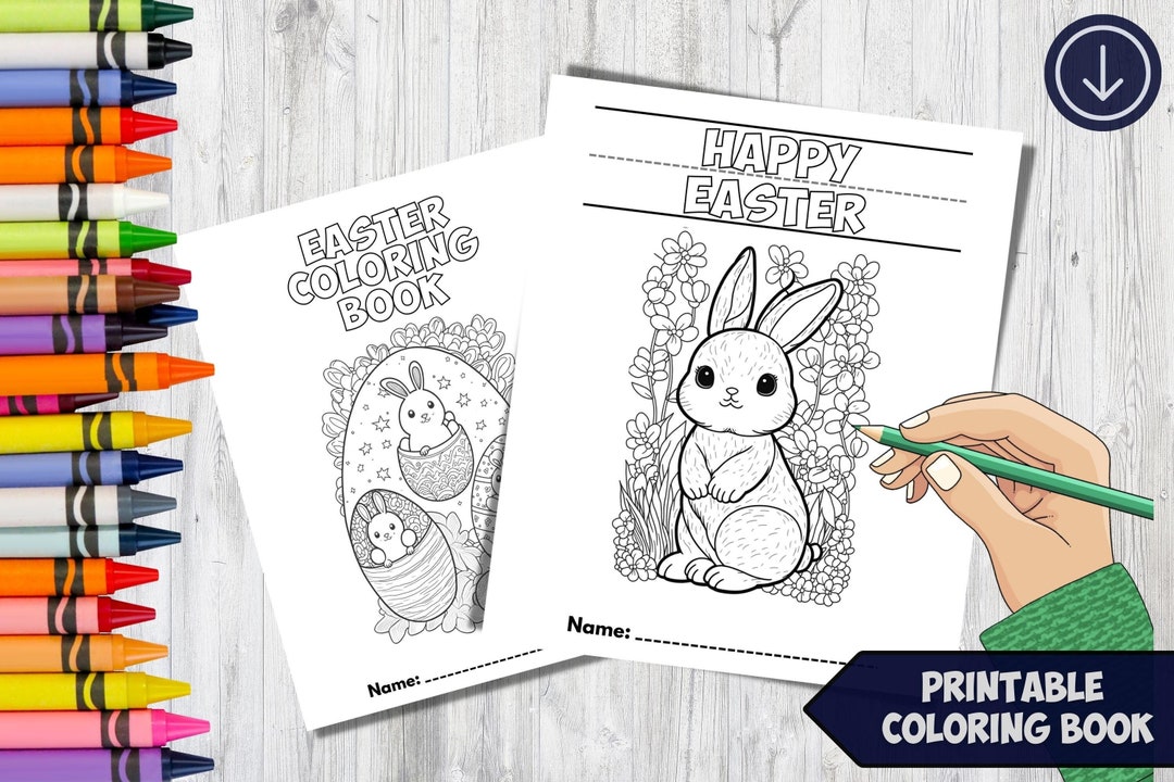 Easter Coloring Book Kids Easter Activity Printable Preschool ...