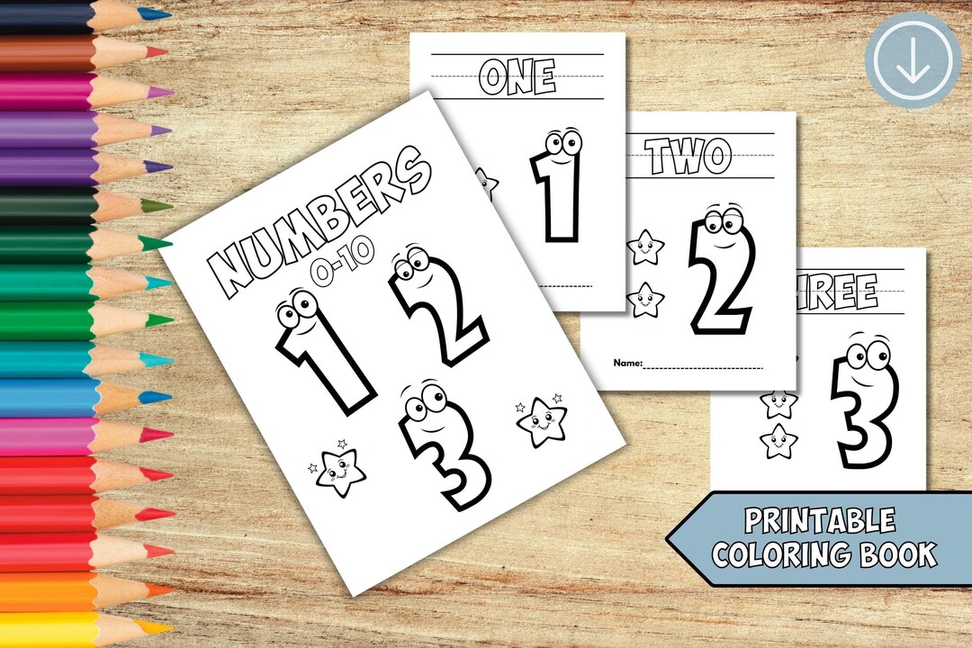 Numbers Coloring Book Worksheets Coloring Page Printable PDF Homeschool ...