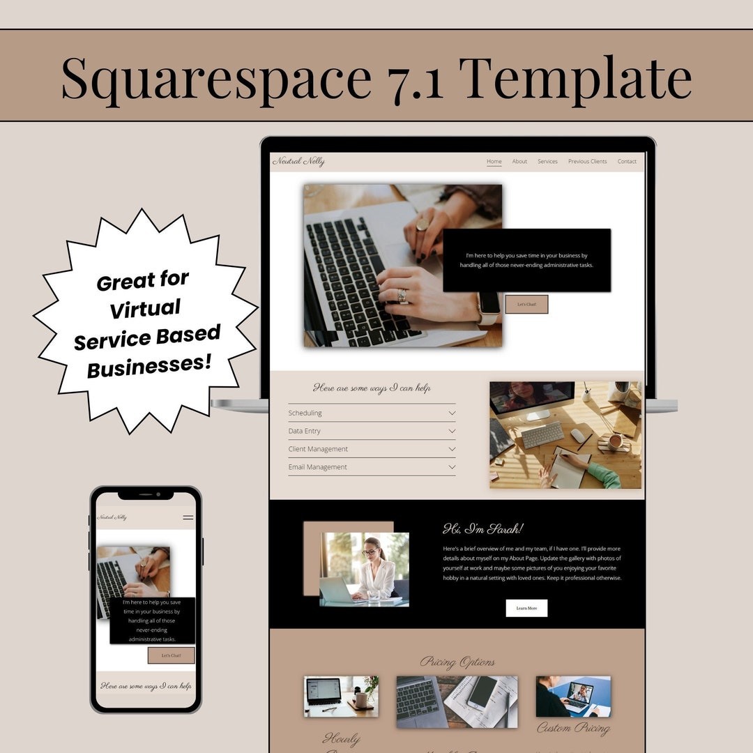 Squarespace Minimalist Website Template Virtual Assistant Website ...