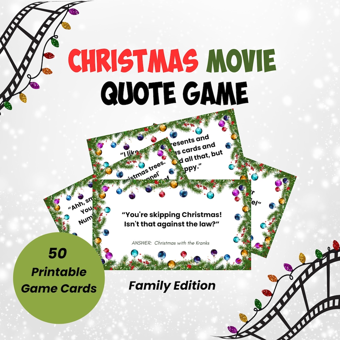 Christmas Movie Quote Trivia Game Printable Family Game Christmas Party ...