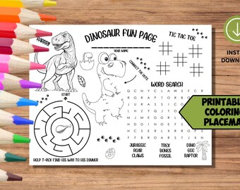 Unicorn Party Kids Coloring Placemat Printable PDF Activity Mat ...