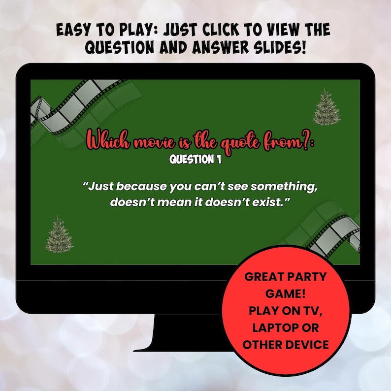 Christmas Movie Quote Trivia Game Slideshow Interactive Game - Etsy UK